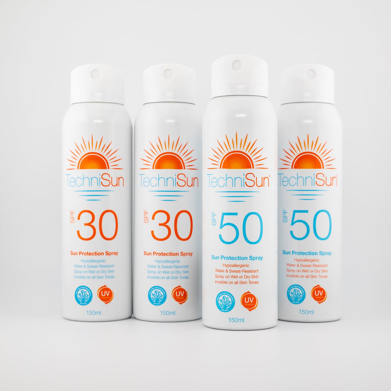 TechniSun SPF 50/30 Sun Protection Spray 150ml x 4